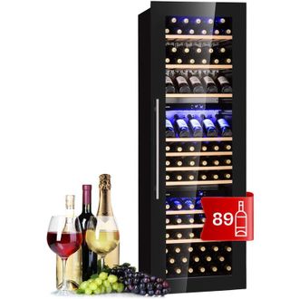 Klarstein Klarstein Einbau-Weink&uuml;hlschrank, 246 L Getr&auml;nkek&uuml;hlschrank Schmal, 3 Zonen Weink&uuml;hlschrank mit Glast&uuml;r, Indoor/Outdoor Beersafe, Gro&szlig;er K&uuml;hlschrank