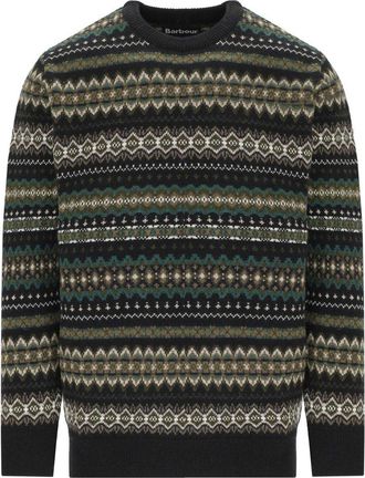 Barbour PULL CASE FAIR ISLE CREW NOIR VERT BARBOUR