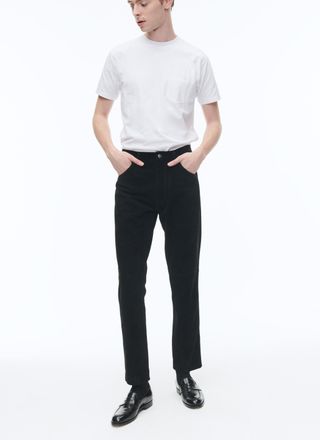 Fursac Pantalon droit 5 poches en cuir suedine - Taille 29 - Homme