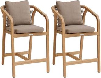 Hesperide Set mit 2 hohen Gartensesseln Papuasie Akazie & Taupe - Taupe/Akazie