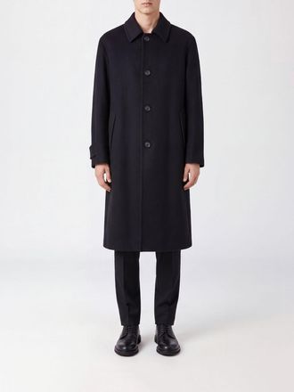 Giorgio Armani Langer einreihiger Mantel aus Schurwolle und Kaschmir