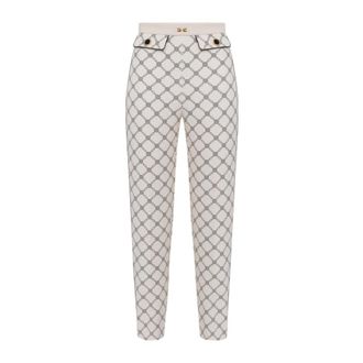 Elisabetta Franchi Femme, Pantalons, Blanc, Taille: 42 FR Pantalon Cropped