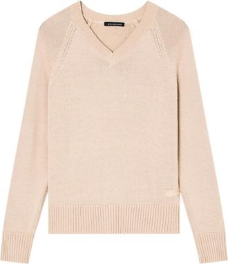 A|X Armani Exchange Femme, Pulls, Beige, Taille: 38 FR Pull encolure en V