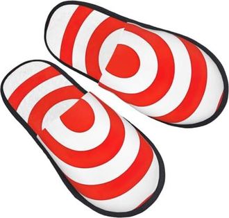 Generic Pantoufles Moelleuses Impression Cible De Conception Chaussons Hiver Doux Chausson Pour Femme Int&eacute;rieur Unisex L