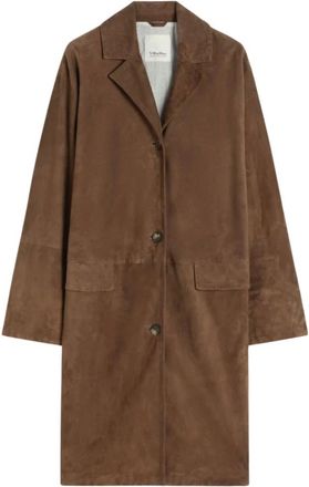 Max Mara Femme, Manteaux, Brun, Taille: 38 FR Smmortensia Suede Coat