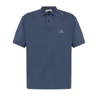 Stone Island Homme, Tops, Bleu, Taille: XL Polo Logo