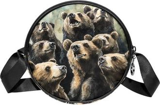 Generic Petit sac &agrave; bandouli&egrave;re rond pour femme, petit sac &agrave; bandouli&egrave;re avec fermeture &eacute;clair, bretelles r&eacute;glables, style d&eacute;contract&eacute;, pour femmes et filles