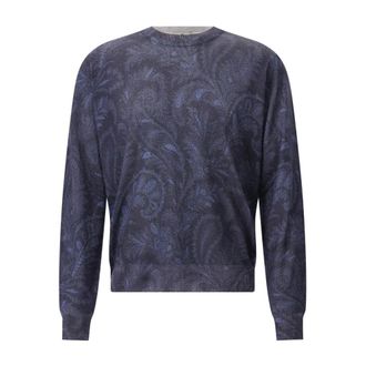 Etro Luxuri&ouml;ser Kaschmir-Seiden-Paisley-Pullover - - Knitwear - Herren - Blau - 2XL