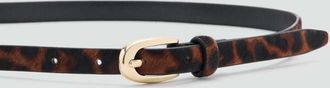 Mango Ceinture cuir imitation fourrure l&eacute;opard marron - Femme - XL - MANGO