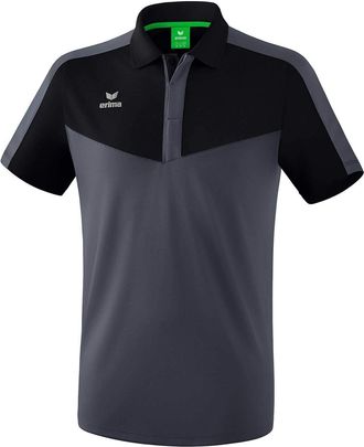 Erima Herren Squad Sport Poloshirt (1112014), schwarz/Slate Grey, M