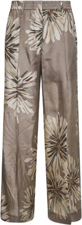Brunello Cucinelli Femme, Pantalons, Vert, Taille: 38 FR Bloom Print Pongee Pantalons