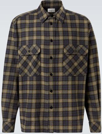 Saint Laurent Surchemise en laine à carreaux