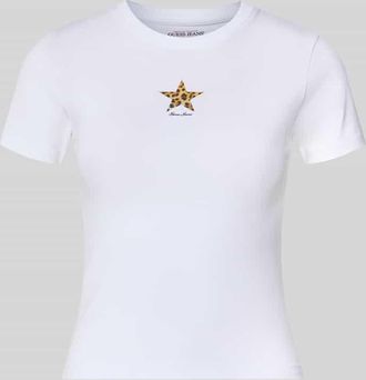 Guess Slim Fit Langarmshirt Baumwoll-Mix mit Logo-Patch