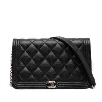 Chanel Portefeuille sur cha&icirc;ne Pre-owned - Femme - Pre-owned - Noir - Taille: ONE Size