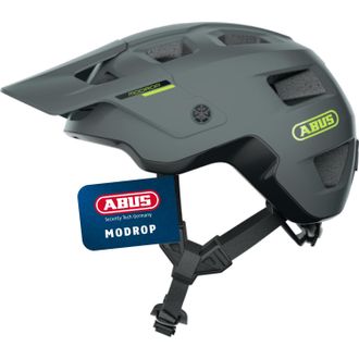 ABUS MTB-Helm MoDrop - robuster Fahrradhelm mit guter Belüftung für Mountainbiker - individuelle Passform - für Damen und Herren - Grau Matt, M