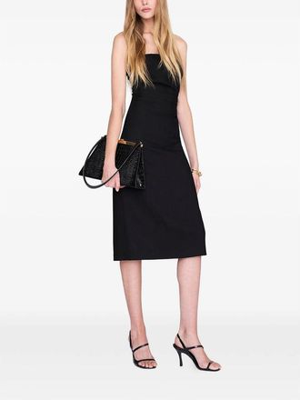 Anine Bing Strapless Viscose Dress - Black