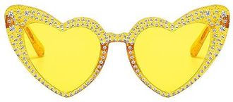 Generic Lunettes de soleil &agrave; la mode avec strass, lunettes de soleil en forme de coeur | Lunettes en coeur | Lunettes de soleil vintage &agrave; la mode pour anniver