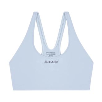 Sporty & Rich Signature Logo Sport-BH - - Tops - Damen - Blau - S