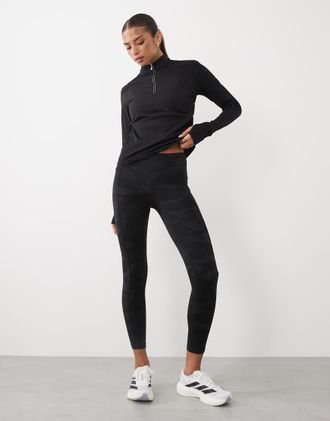 Sweaty Betty Power 7/8 Leggings mit Paspelierung im schwarzen Camouflage-Print