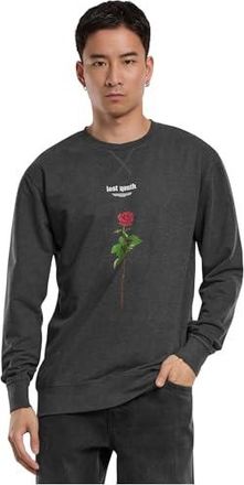 Mister Tee Lost Youth Rose Crewneck, Maillot de surv&ecirc;tement Homme, Charcoal