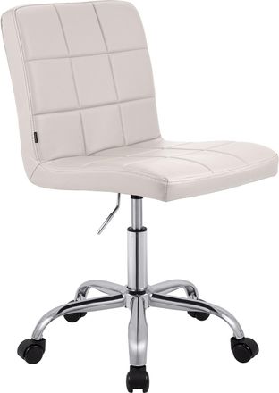 Clp Arbeitshocker h&ouml;henverstellbar mit Lehne und Rollen Darfield, Arbeitsstuhl ergonomisch 360&deg; drehbar, Kosmetikstuhl bis 150 kg belastbar, Farbe:wei&szlig;, M