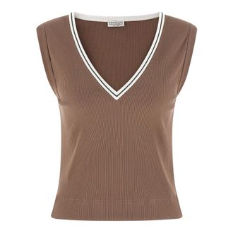 Brunello Cucinelli Damen, Oberteile, Braun, LGr&ouml;&szlig;e