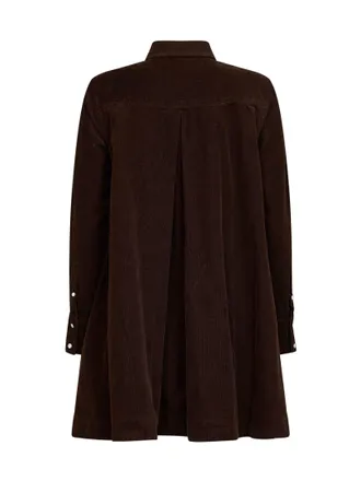 Polo Ralph Lauren Womens Shirt Dress A-Line Brown Corduroy Cotton