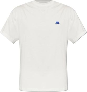 Jil Sander Homme, Tops, Blanc, Taille: 2XL T-shirt avec logo brod&eacute;