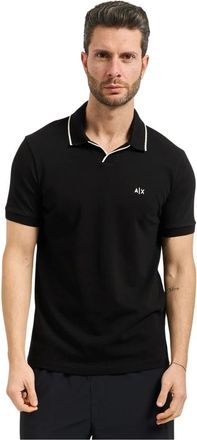 A|X Armani Exchange Homme, Tops, Noir, Taille: 2XL Polo Classique en Piqu&eacute; de Coton Respirant