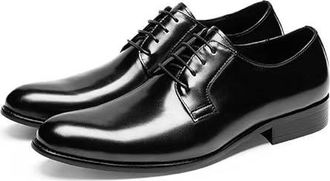Generic Chaussures Oxford habillées for Hommes, à Lacets, Bout Rond Bruni, Chaussures Derby en Cuir PU, Talon carré, Semelle en Caoutchouc, antidérapantes, Cl