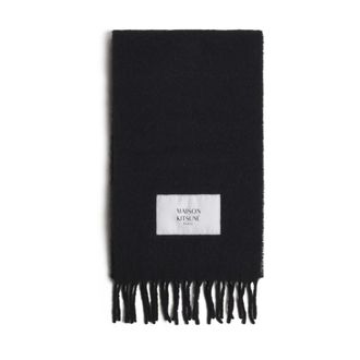 Maison Kitsun&eacute; Alpaka-Schal - - Accessories - Herren - Schwarzk - ONE SIZE