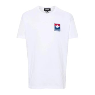 Dsquared2 Grafikdruck Baumwoll-T-Shirt - - Tops - Herren - Wei&szlig; - S