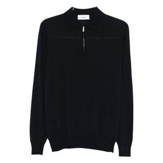 Lardini Half-zip Poloshirt - - Tops - Herren - Blau - S