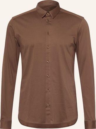 Mos Mosh Mos Mosh Gallery Jerseyhemd Marco Extra Slim Fit braun