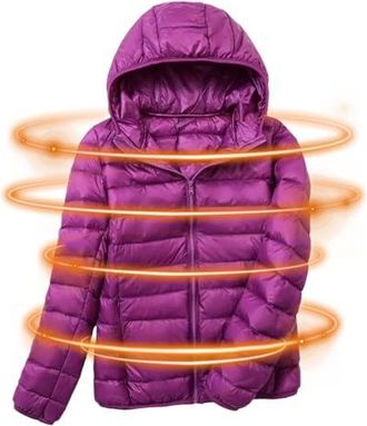 Generic Doudoune l&eacute;g&egrave;re pour femme, doudoune repliable pour femme | Doudoune l&eacute;g&egrave;re doudoune dhiver avec fermeture &eacute;clair | Doudoune matelass&eacute;e pour femme pli