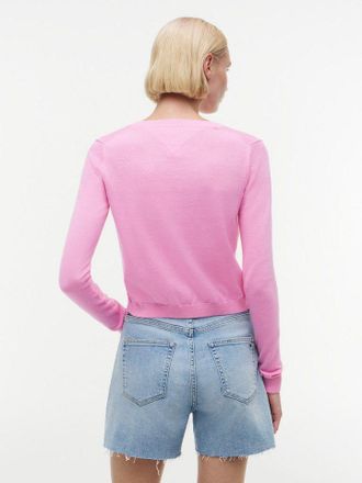 Tommy Jeans Strickjacke TJW ESSENTIAL CREW NECK CARDIGAN Baumwolle
