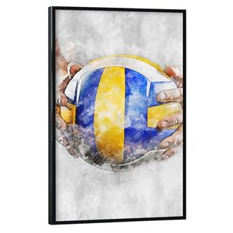 artboxONE Poster mit schwarzem Rahmen 60x40 cm Sport Volleyball 1 (matart) - Bild Volleyball Spieler Sport