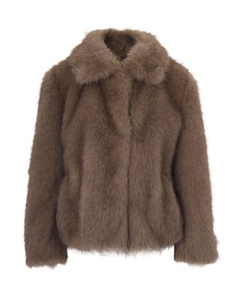 Max Mara Faux-Fur Coat - Taupe