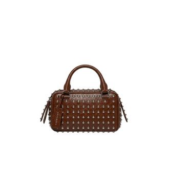 John Richmond Bauletto mit Nieten und doppelten Henkeln - - Bags - Damen - Braun - ONE SIZE