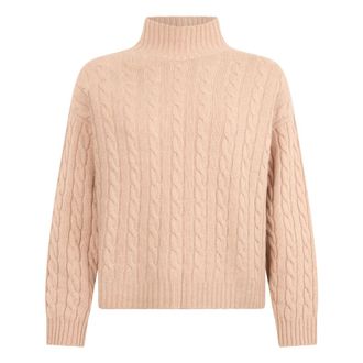 PESERICO Femme, Pulls, Beige, Taille: 46 FR Pull Court &agrave; Col Roul&eacute;