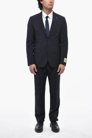 Corneliani CC COLLECTION Zweiknopf-Anzug aus elastischer Schurwolle Corneliani