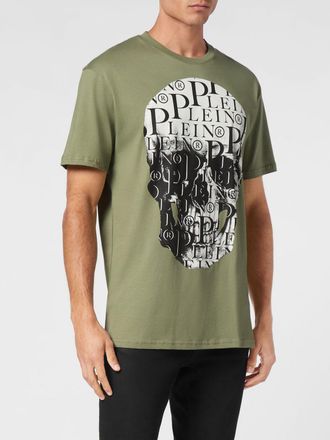 Philipp Plein T-shirt en coton avec imprim&eacute; t&ecirc;te de mort et logo Hexagon
