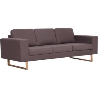 vidaXL 3-Sitzer-Sofa Stoff Taupe vidaXL