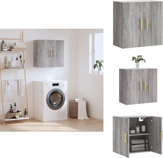 vidaXL Vidaxl - Armoire murale sonoma gris 60x31x60 cm bois dingénierie - Meuble Mural - Armoire Murale - Rangement Mural - Étagère Murale - Meuble Design