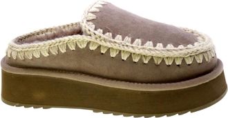 Mou Femme, Chaussures, Beige, Taille: 40 EU Mocassins en daim taupe crochet&eacute;