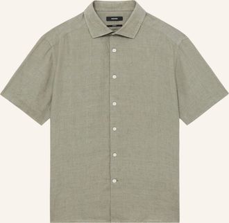 Reiss Reiss Kurzarm-Hemd Holiday Slim Fit Aus Leinen gruen