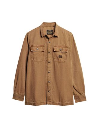 Superdry Herren Canvas Workwear Overshirt Unterhemd, Sandstein Braun, Large