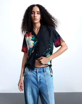 Desigual Tropical - Chemise - Noir