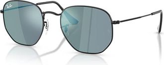 Ray-Ban Hexagonal Flat Lenses Sonnenbrillen Schwarz Fassung Blau Glas 51-21