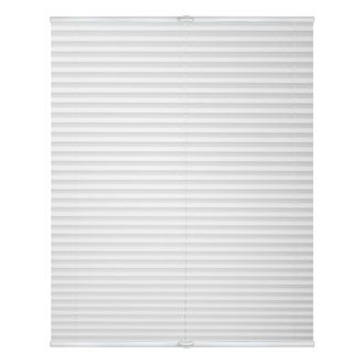 LICHTBLICK Plissee Klemmfix, ohne Bohren, verspannt, lichtdurchl&auml;ssig, Blickdicht, mit eleganter Crushed Optik, Klemmtr&auml;ger mit Metallkomponente Wei&szlig;, 40 cm x 13